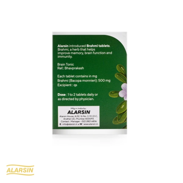Alarsin Brahmi Tablets | Boosts Brain & Body Health - Alarsin Ayurved